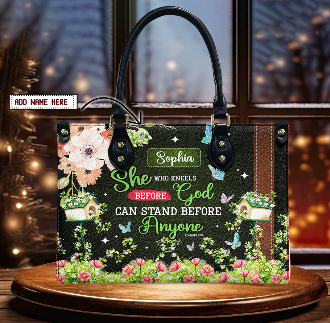 Faith Butterfly Leather Carving Custom Quote Leather Bag – HolisticBags